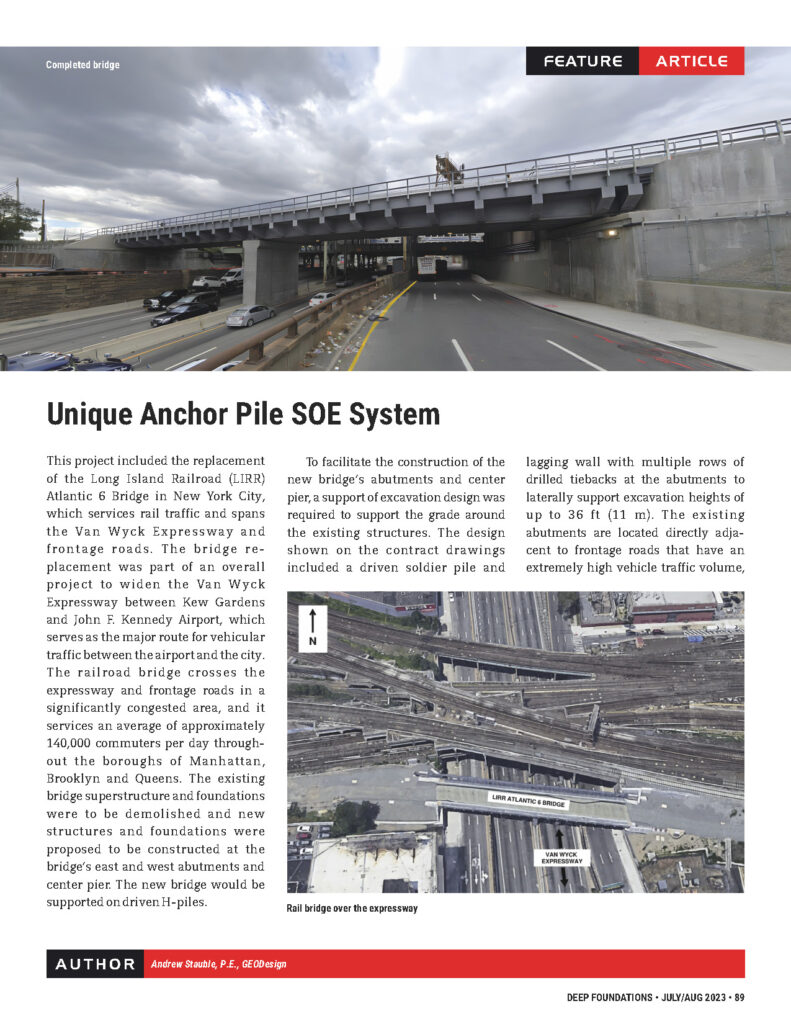 GEODesign Article Featured in Summer Issue of Deep Foundations – GEO